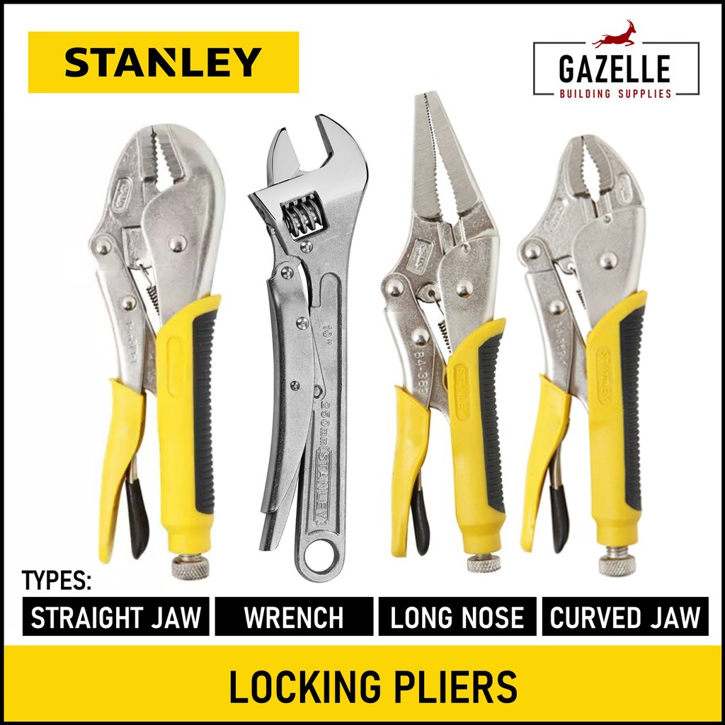 Stanley Pro Locking Pliers Visegrip Vise Grip Straight Curved Jaw Long ...