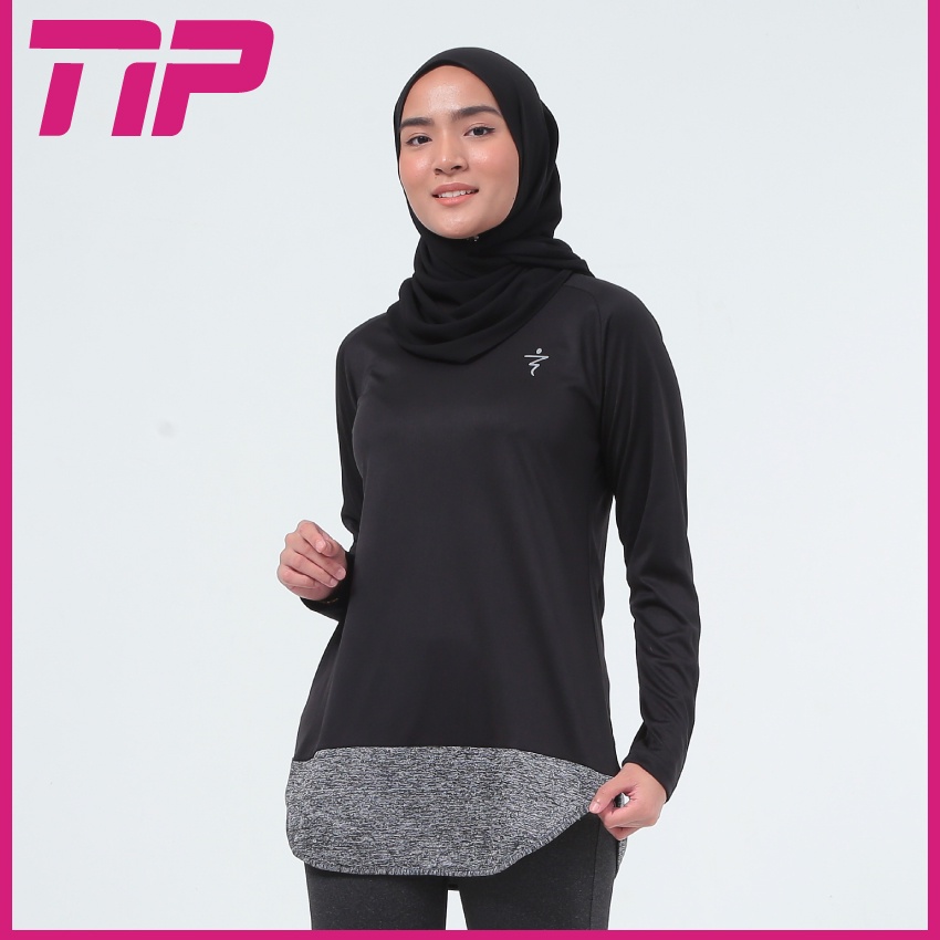 Baju Sukan Byra Lengan Panjang Cutting Longgar Cepat Kering Women Sport Shirt/Yoga Shirt Long ...