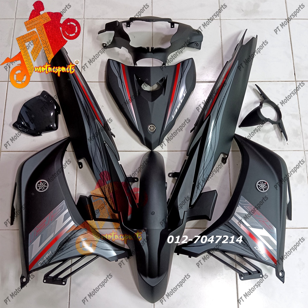 Yamaha LC 135 Cover Set Matt Black / Black KIlat Sticker Special ...