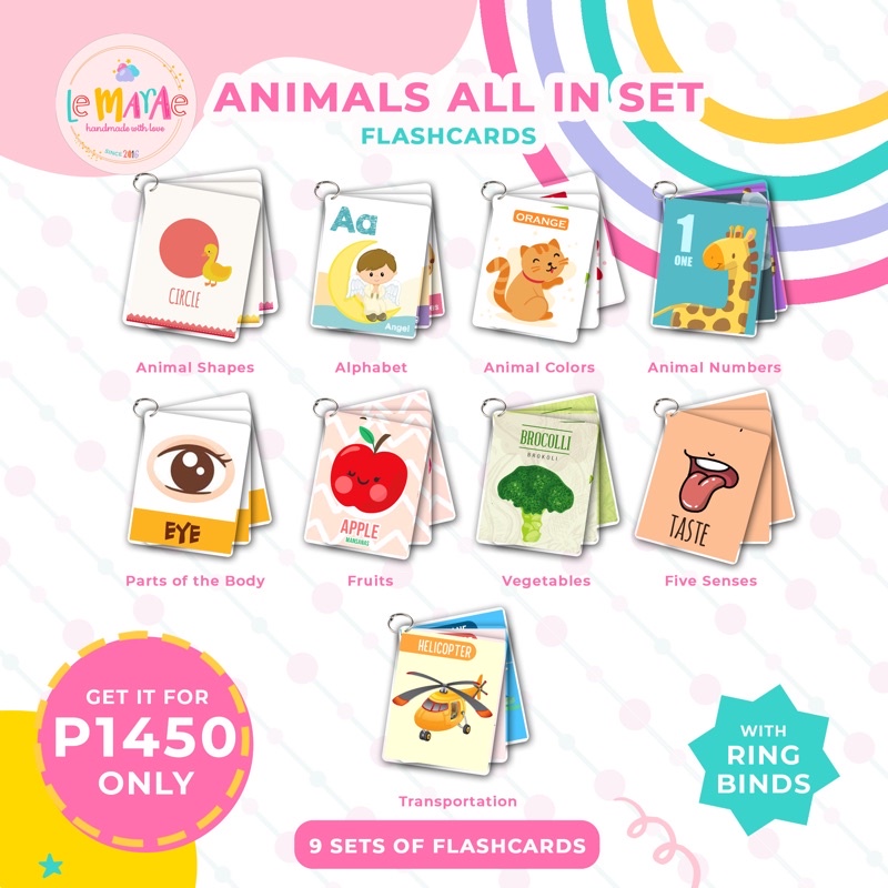 Animals THEMED FLASHCARDS ALL SET ALPHABETS SHAPES COLORS NUMBERS ...