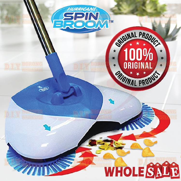 Hurricane Spin Broom Triple Brush Technology Cordless Sweeper Cleaning ...
