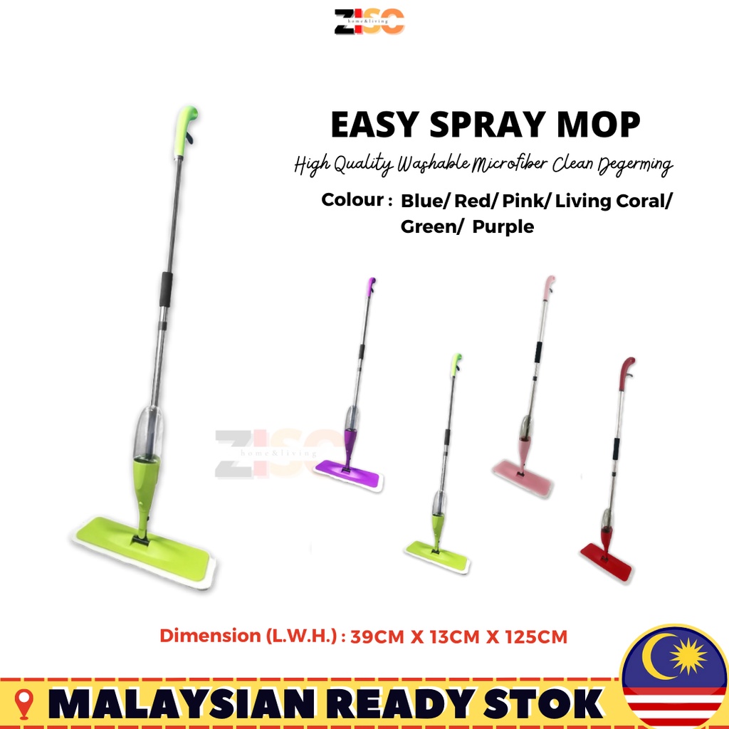 2 in 1 Easy Spray Floor Mop with Microfiber Lantai Serbaguna Washable ...