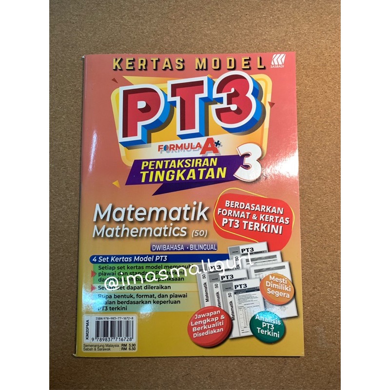 Kertas Model PT3 Matematics Form 3 [Second Hand Book] | Shopee Malaysia