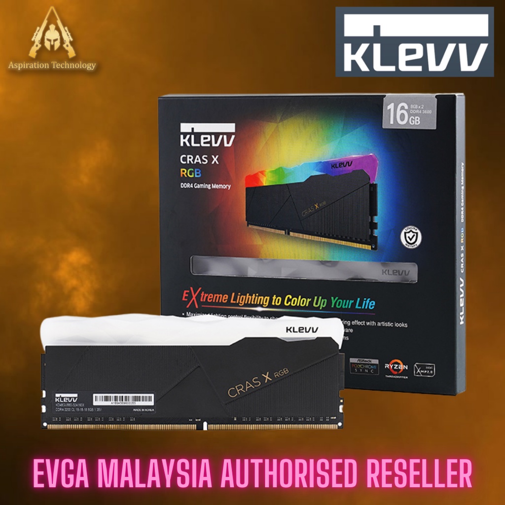 KLEVV CRAS X RGB 16GB (8GBx2) 3200MHZ DDR4 RAM | Shopee Malaysia