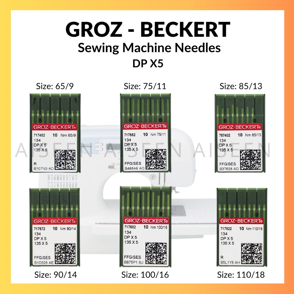 🧵 Groz-Beckert Sewing Machine Needles - DPX5 / JARUM UNTUK SINGER ...