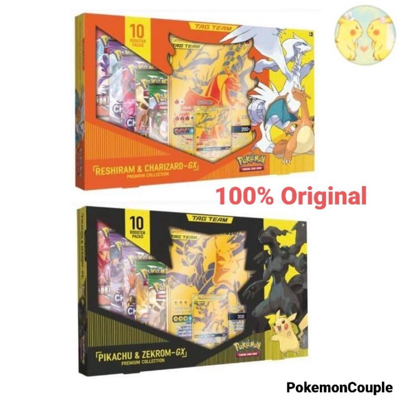 Pokemon card TCG: Tag Team GX Premium Collection Box - Reshiram & Charizard GX / Pikachu ...