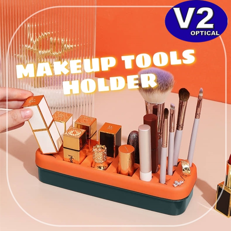 Silicone Makeup Tools Holder Cosmetic Multi-Grid Lipsticks Rack Display ...