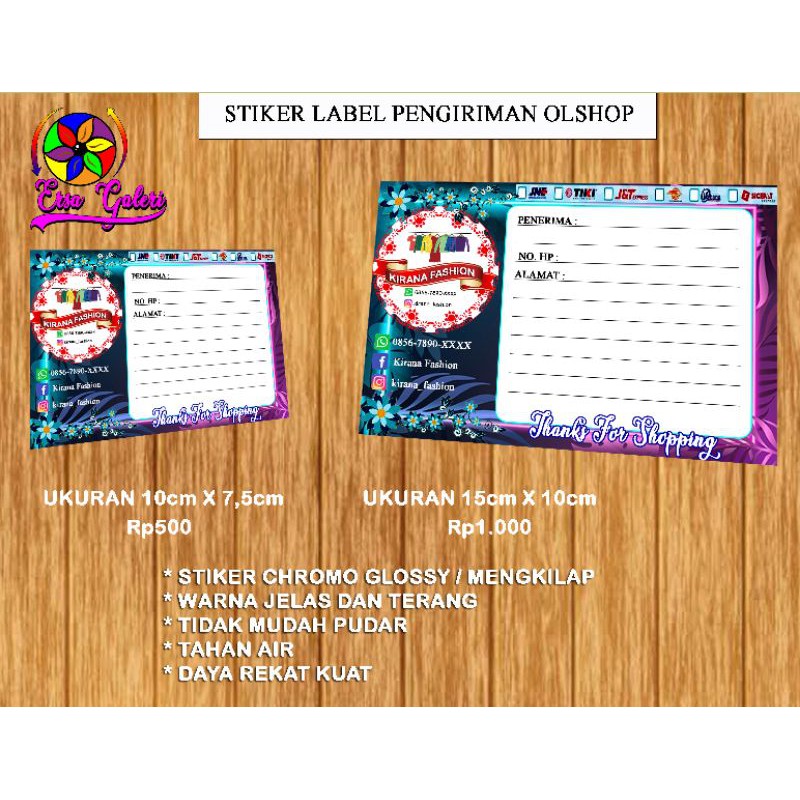 Print online shop shipping label stickers. Receipt stickers for package ...