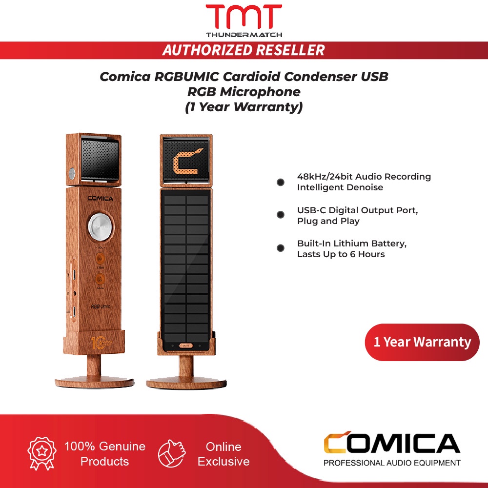 Comica RGBUMIC Cardioid Condenser USB RGB Microphone (1 Year Warranty ...