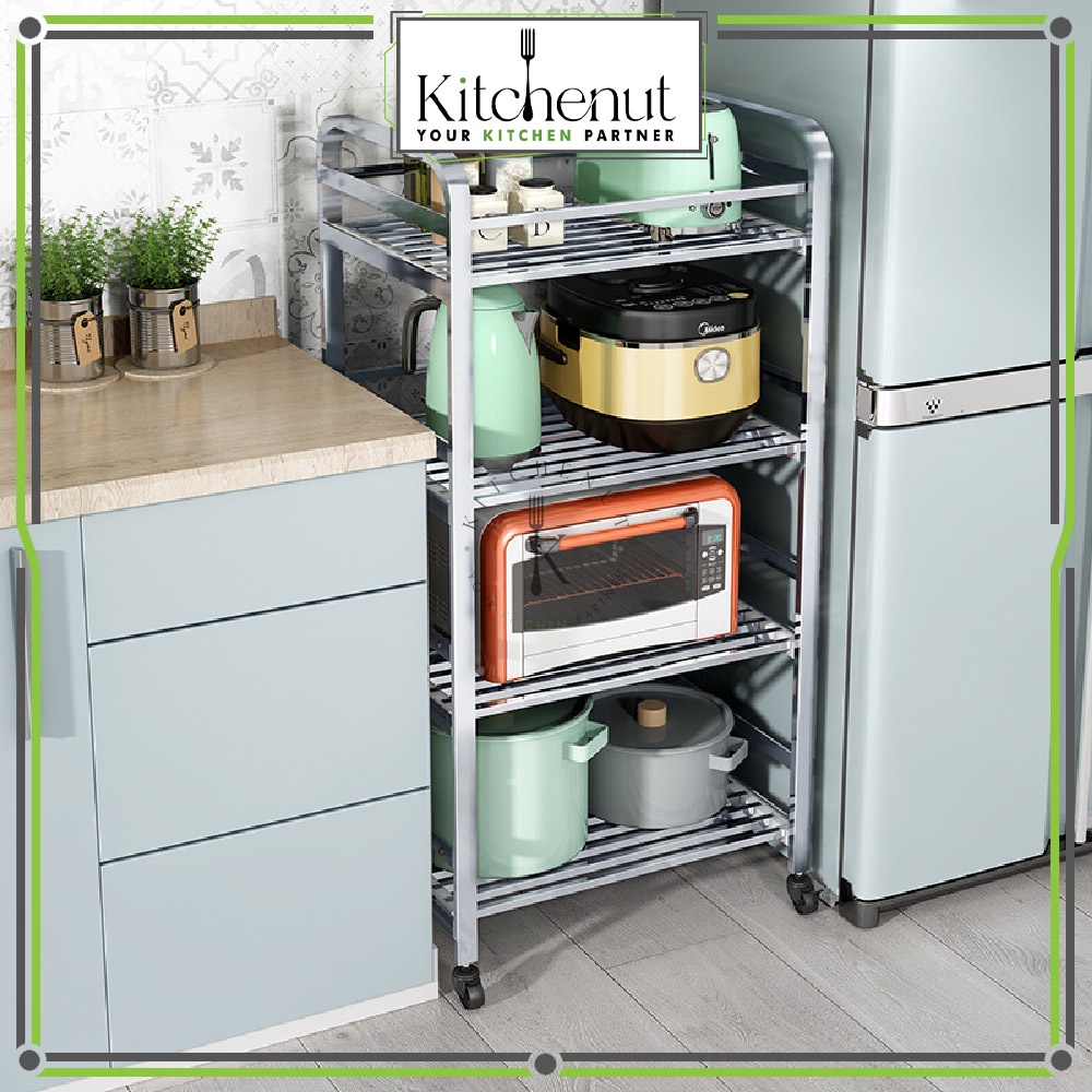 Kitchenut Multipurpose Adjustable Stainless Steel Kitchen Storage Rack ...