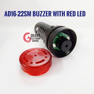 Buzzer 22MM Panel Buzzer Sound With Flashing Led Light DC24V DC12V ...