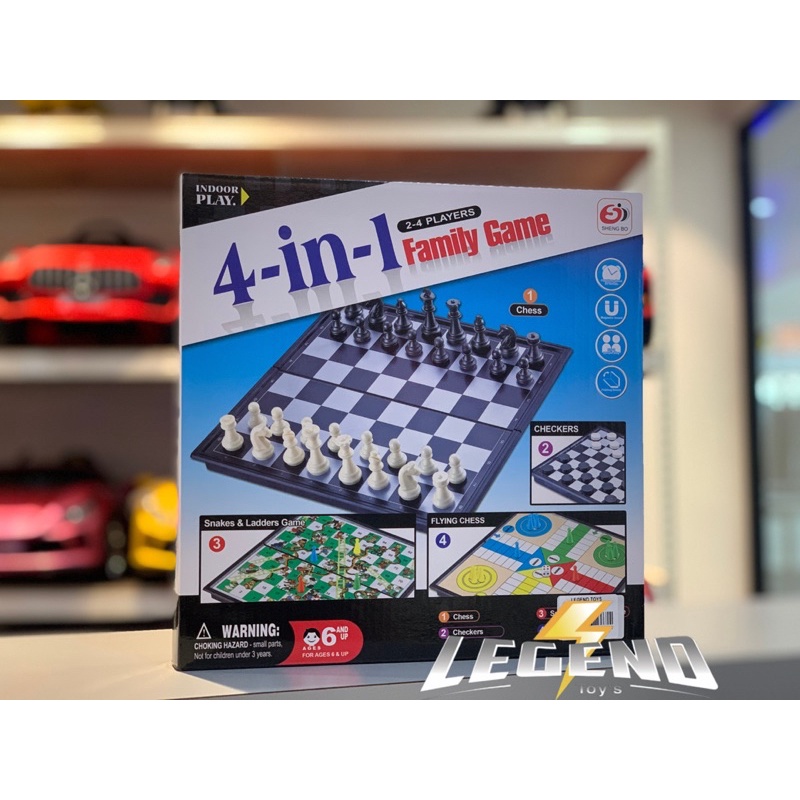 YK39557E 4in1 family game chess set kid toys, game board. | Shopee Malaysia