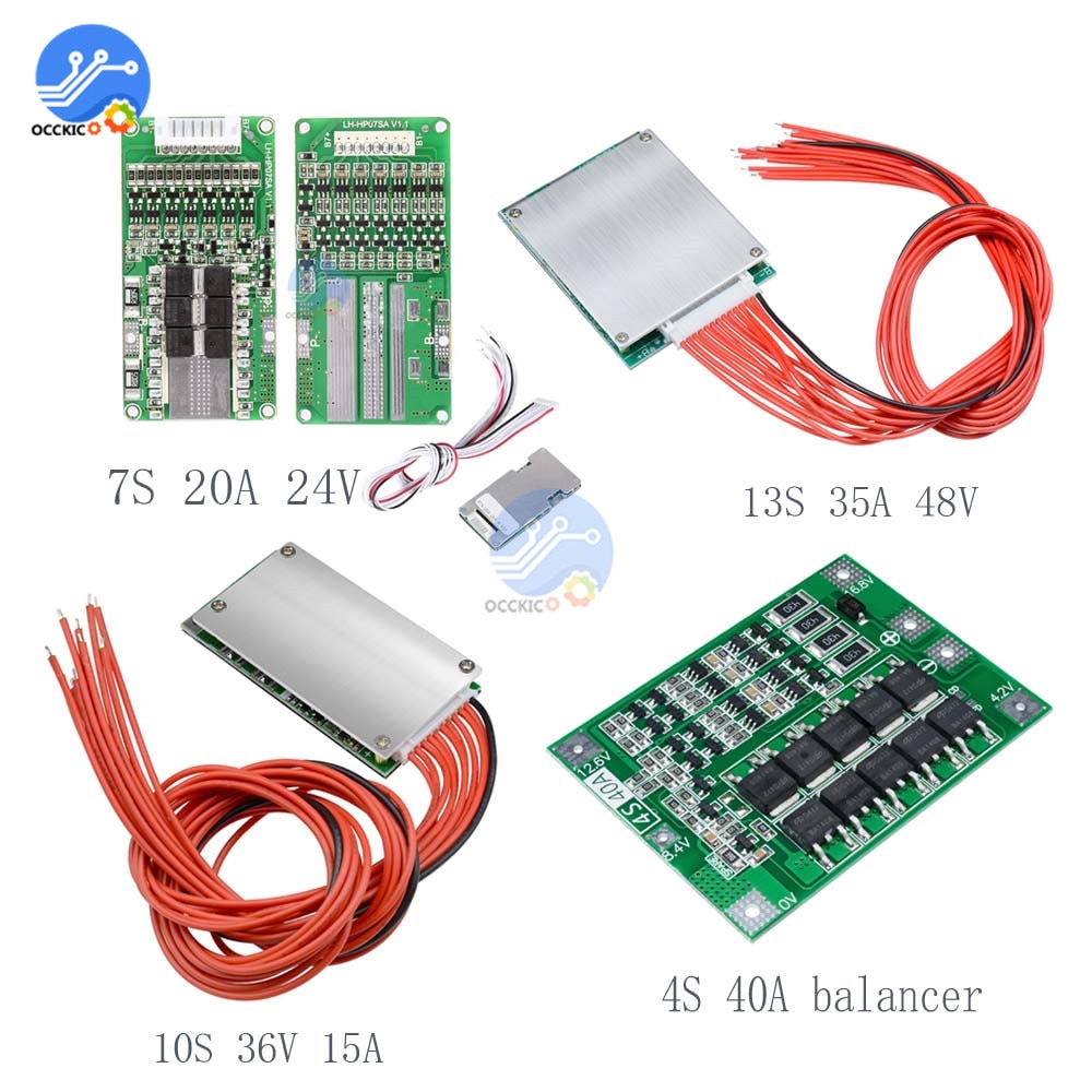 BMS 4S 40A/7S 20A 24V/10S 36V 15A/13S 35A 48V 18650 Lithium Battery ...