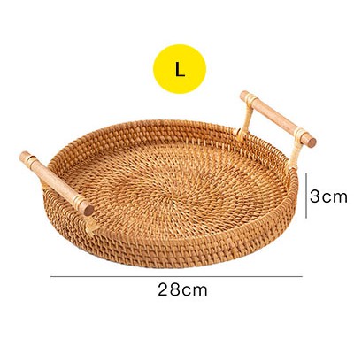 RAYA PROMOTION! 22/24/28cm Dulang Rotan Murah Rattan Tray Food Serving ...