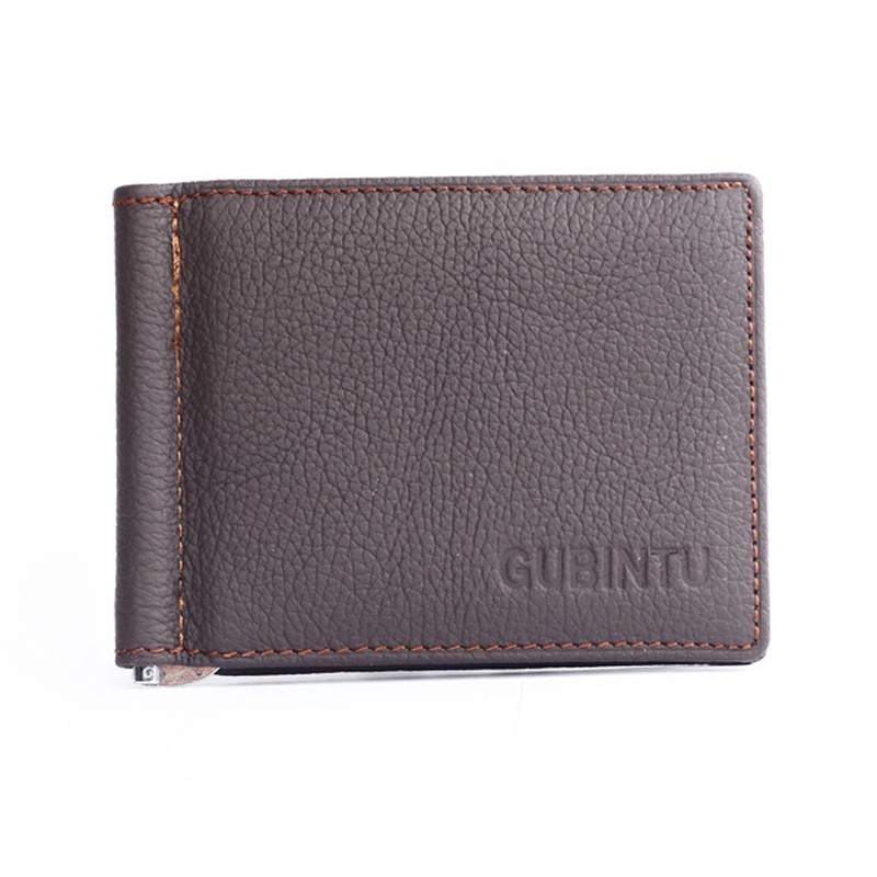 GUBINTU Portable Mini Men's Genuine leather Money Clip Wallet With Coin ...