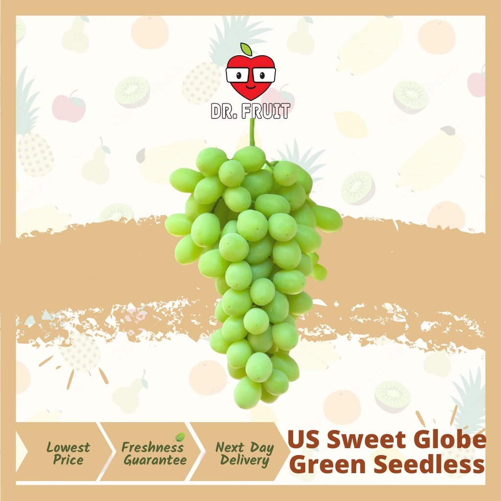 USA Sweet Globe Green Seedless Grapes - 800g/pack | Dr.fruit 美国青无籽葡萄 ...