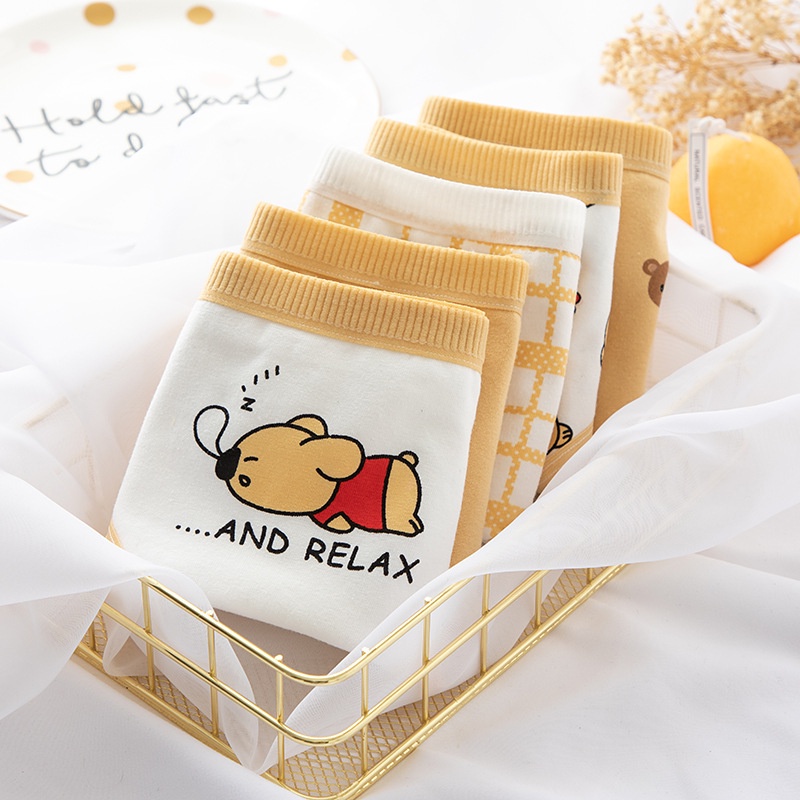 Pooh Student Cute Cartoon Panties Girl Panties Underwear Seluar Dalam Perempuan Women Lingerie ...
