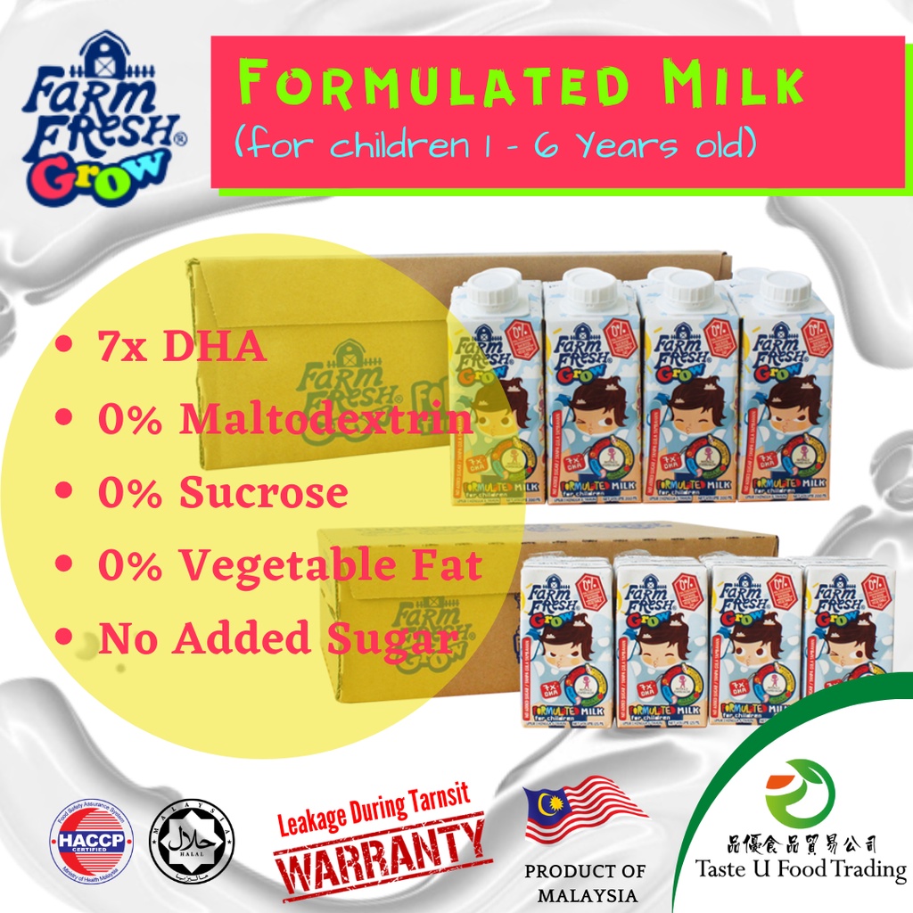 1 Carton FARM FRESH Grow UHT Formula Milk Children 1-6 YO | Susu ...