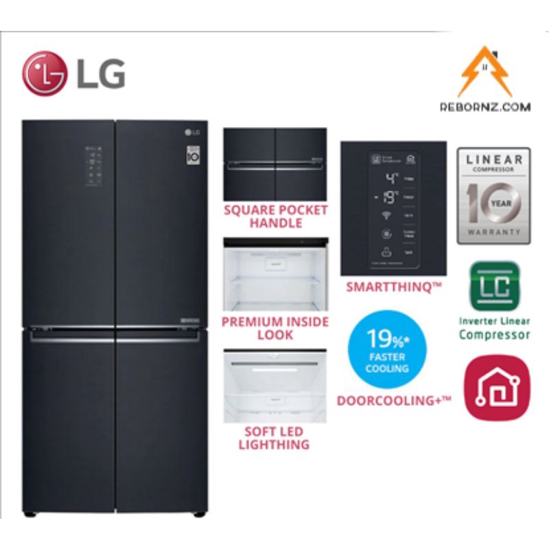 LG Multi Doors Refrigerator 464L GN-B22FTQPL | Shopee Malaysia