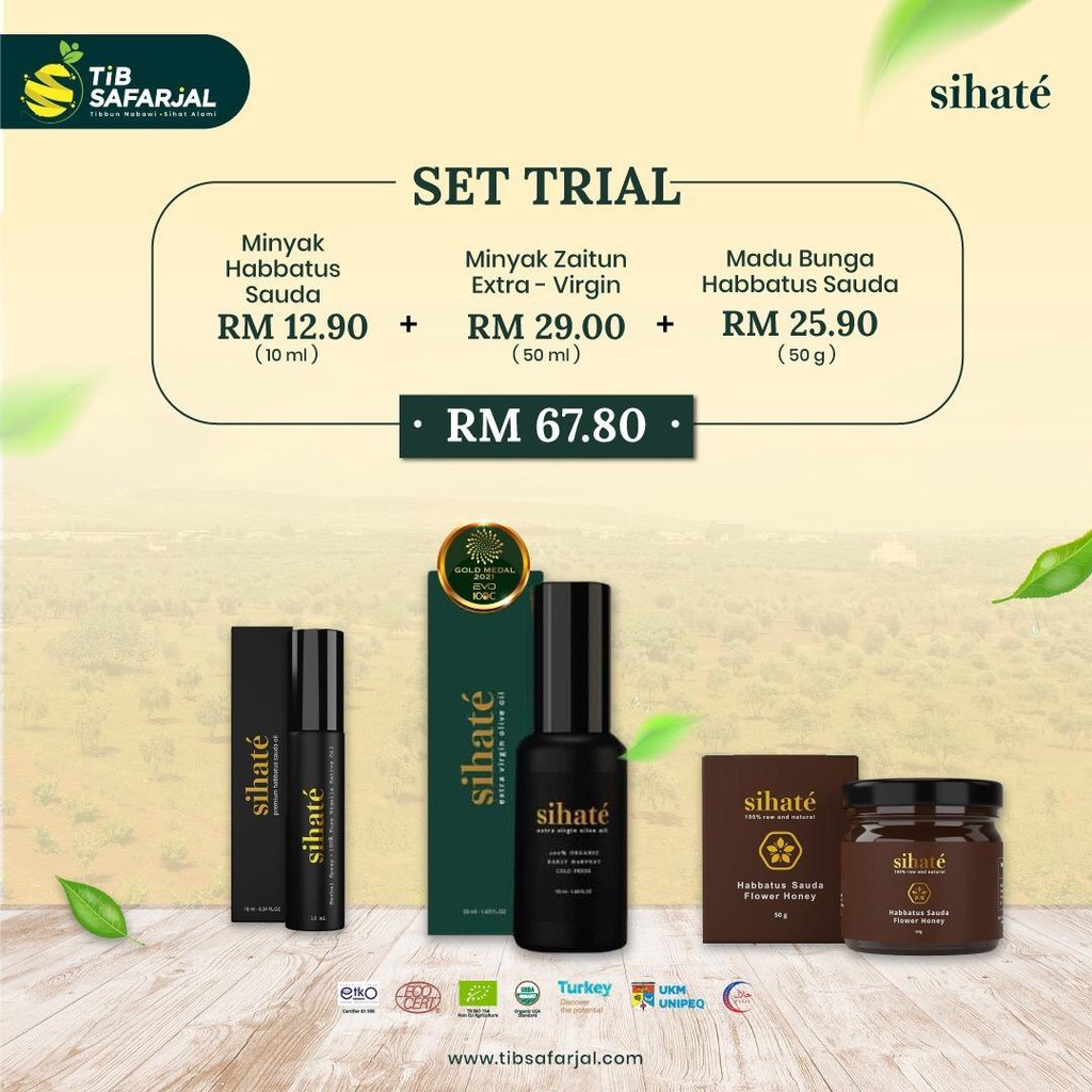 🎁 FREE GIFT🎁Set Trial Sihate 3 produk (Extra Virgin Olive Oil,Madu ...