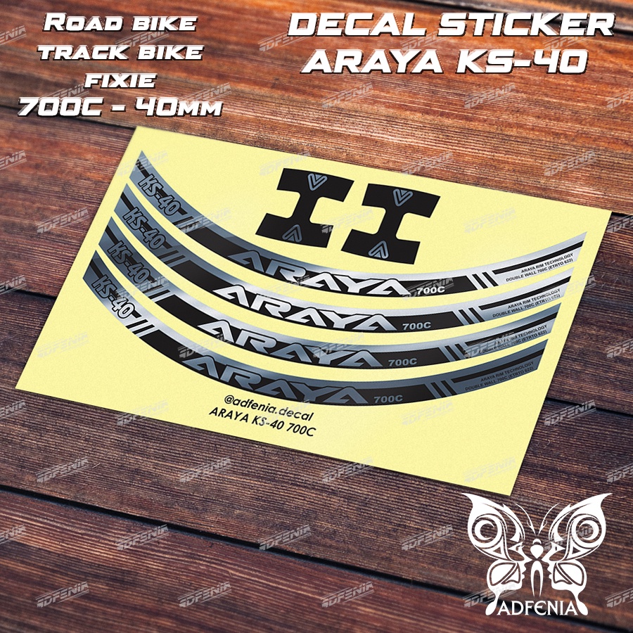 Decal Rims Araya Ks-40 Fixed Gear Road BIke Fixie Track BIke Sticker ...