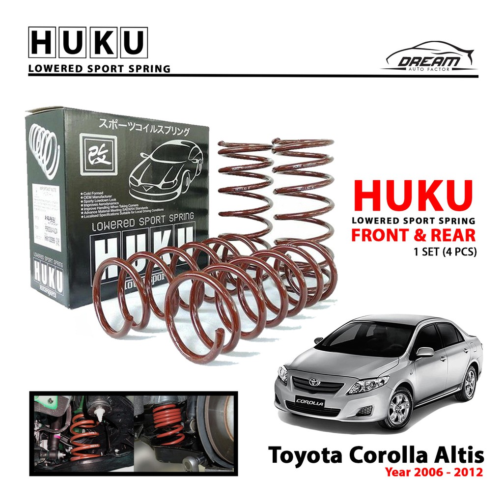 Toyota Corolla Altis ZZE141 ZZE142 E140 HUKU Lowered Sport Spring ...