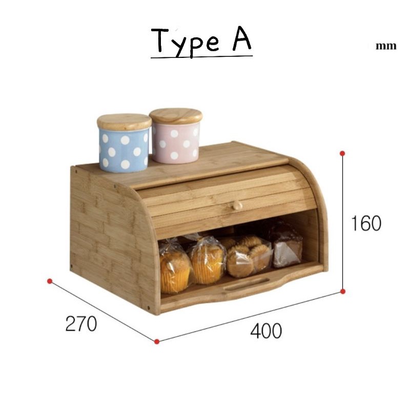 WOODEN KITCHEN STORAGE BOX BREAD BOX FOOD CONTAINER KOTA ROTI SIAP ...