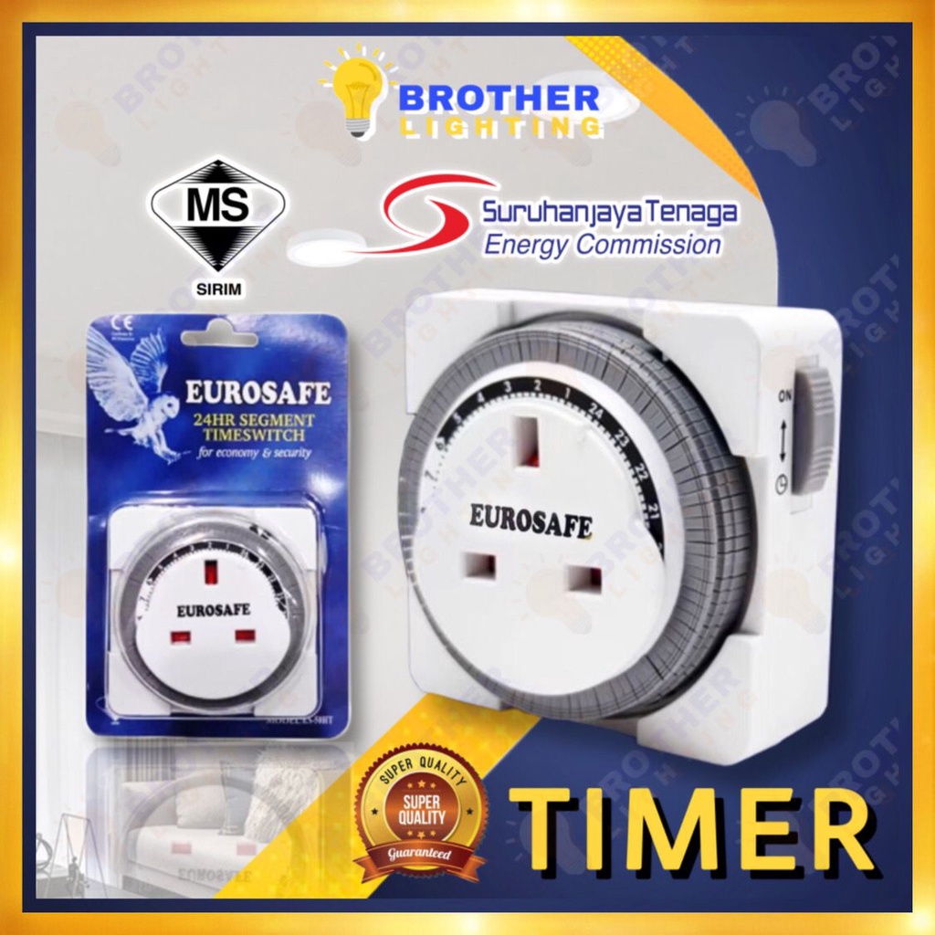 [SIRIM] Timer Switch Plug Mechanical Theben Analog Eurosafe TW-16A 13A 24Hours 24HT Plug In ...