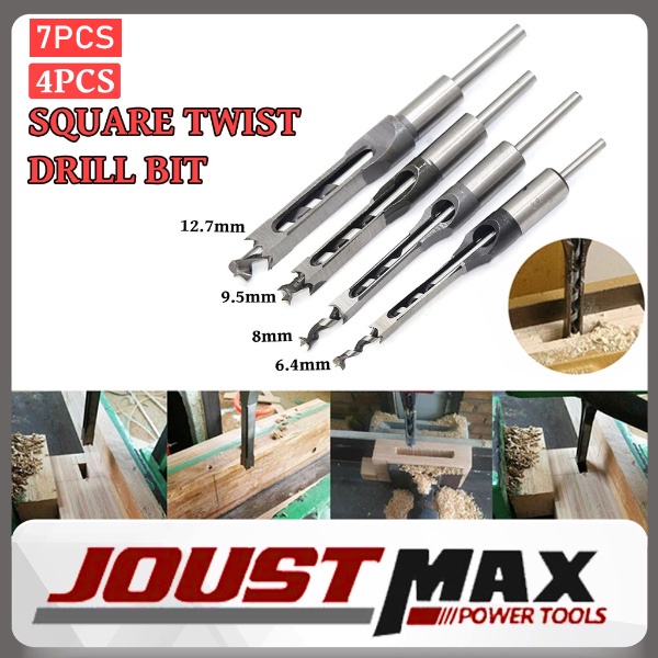 4Pcs/7Pcs Twist Drill Bits Set Square Hole Drill Bits Wood Mortising ...