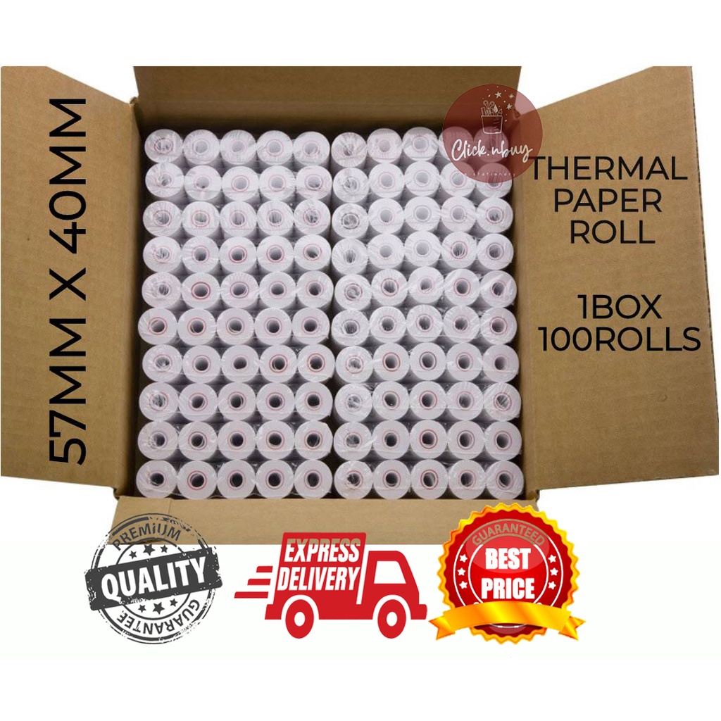 [PROMO SUPER CHEAP ️] CORELESS THERMAL PAPER ROLL +-57MM X 40MM +-5740 ...