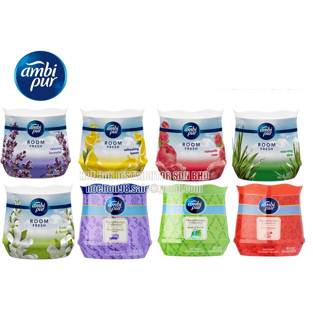 Ambi Pur Room Gel Fresh Perfume Fragrance Moodtherapy Collection Lavender Lemon Rose Downy ...