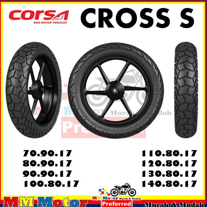 READY STOCK CORSA CROSS S TUBELESS TIRE 17 INCH 70.90 80.90 90.90 100. ...
