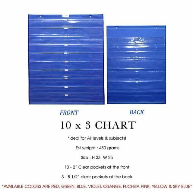 10x3 POCKET CHART BY CHARTS UNLIMITED | Shopee Malaysia