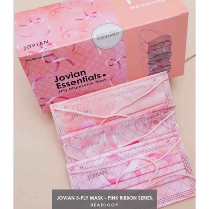 JOVIAN 3PLY PINK RIBBON HEADLOOP MASK READY STOCK | Shopee Malaysia