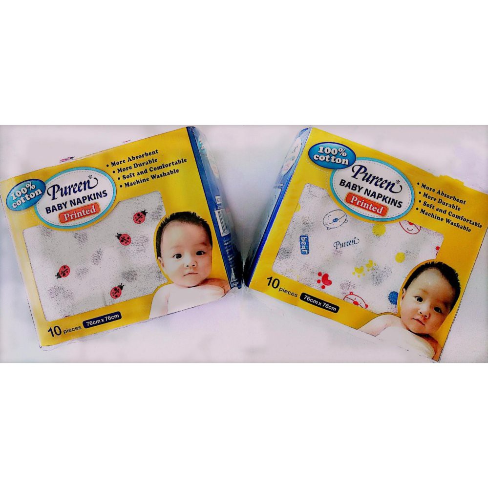 PUREEN Napkin Printed 100% Cotton Material Baby Cloth Diaper Washable ...