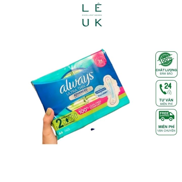 Always Ultra Thin Long Super 44 pads sanitary napkin - US (pack ...