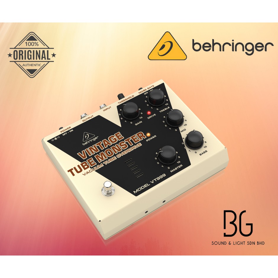Behringer VT999 Vintage Tube Monster Overdrive Effects Pedal (VT-999 ...