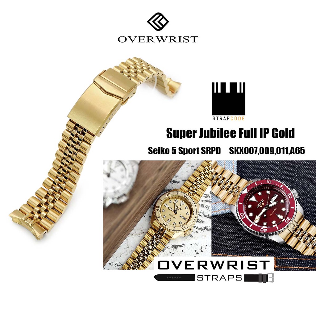 Strapcode Super Jubilee Watch Strap (Super-J Louis) Full IP Gold for ...