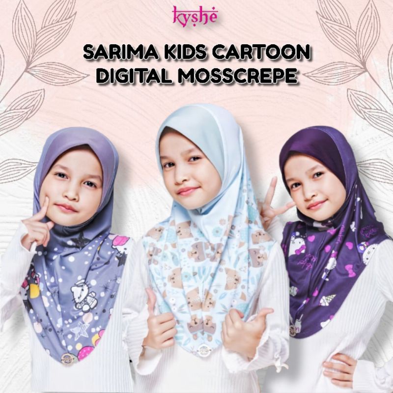 TUDUNG SARIMA KIDS CARTOON DIGITAL MOSSCREPE (BORONG SAHAJA) | Shopee ...