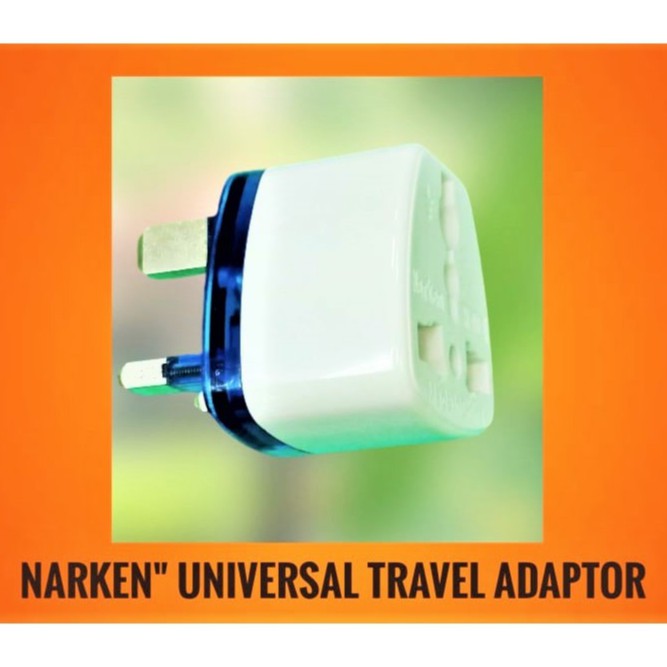 [READY STOCK] UK 3 PIN UNIVERSAL TRAVEL ADAPTOR PLUG NARKEN BRAND ...