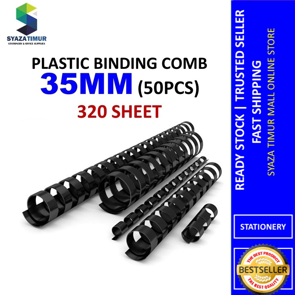 Plastic Binding Comb Black A4 35MM (box/50 pcs) | Shopee Malaysia