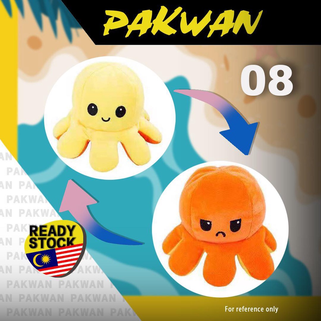 Flip Octopus Plushie Reversible Face Octopus Doll Bipolar Toy for Baby ...