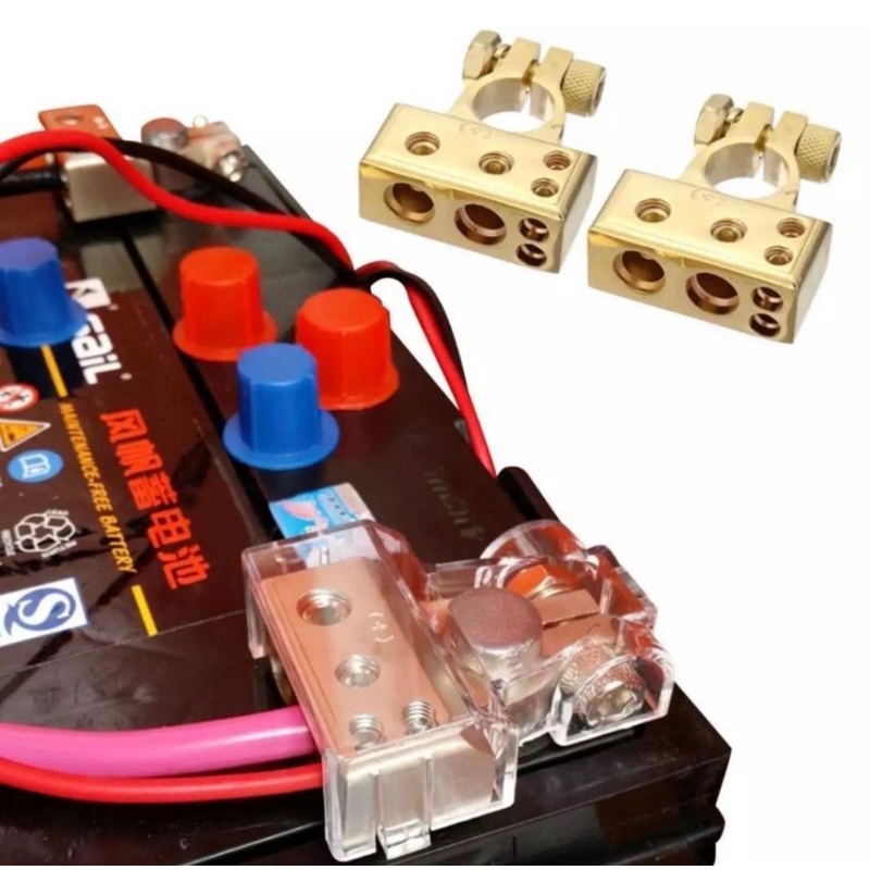 1pc 4/8 Gauge 4GA 8GA Gold Auto Car Battery Terminal Terminals Wire ...