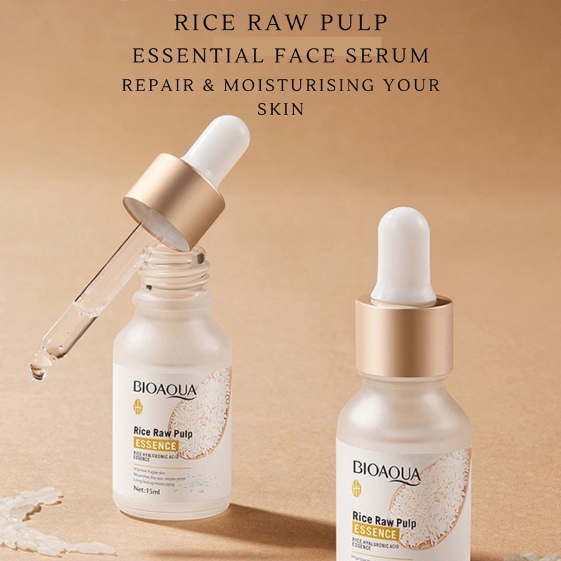 [𝐋𝐎𝐖𝐄𝐒𝐓 𝐆𝐔𝐀𝐑𝐀𝐍𝐓𝐄𝐄] Bioaqua Rice Raw Pulp Essence White Rice Hyaluronic