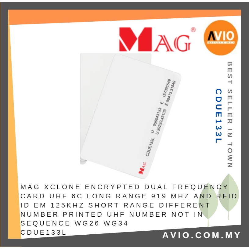MAG Barrier XClone Encrypted Dual Frequency Card UHF 919MHz + ID EM ...