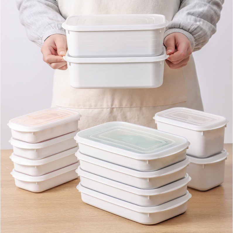 Weve Store 5 Pcs Clear White Food Container Storage Box Fridge Keep ...