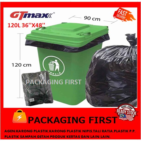 Big Garbage Bag/Plastik Sampah Besar/Plastik sampah GTmax Domestic Bin ...