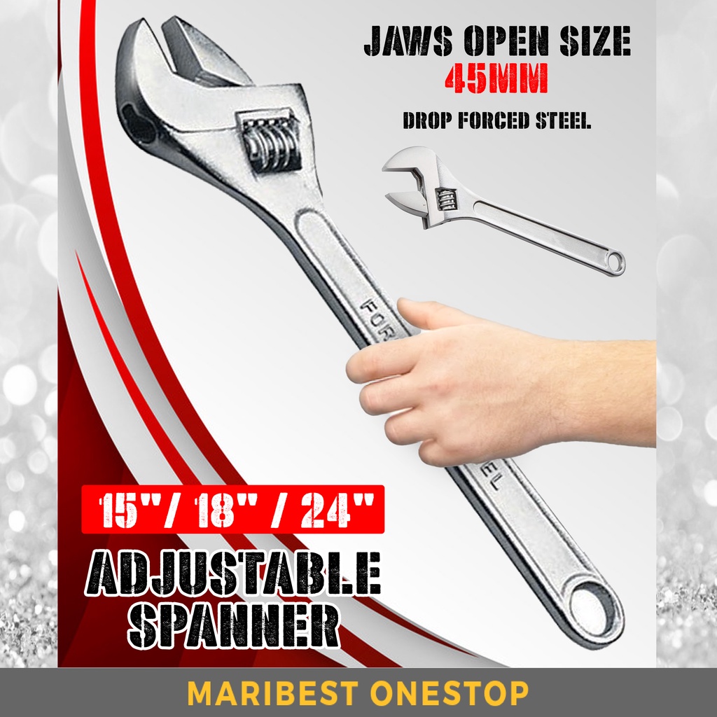 15INCH / 18INCH / 24INCH ADJUSTABLE WRENCH SPANNAR SEPANA BOLEH LARAS ...