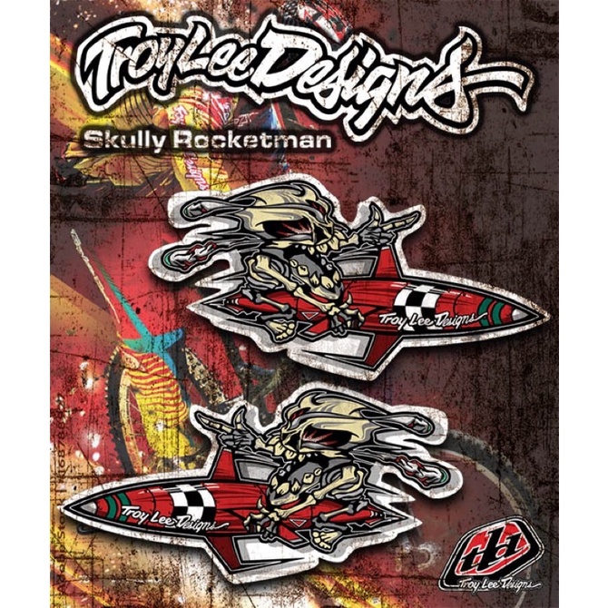 🔥🇺🇸 High Quality 1 Pair 7 inch RARE Troy Lee Designs Skully Rocketman ...