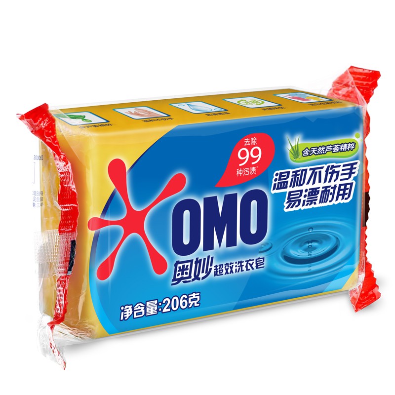 🦁 OMO 206g Laundry Soap Effective Stain Removal 99Kinds Clean Clothes ...